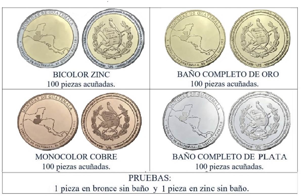 Colección medallas tipos del período del Quetzal